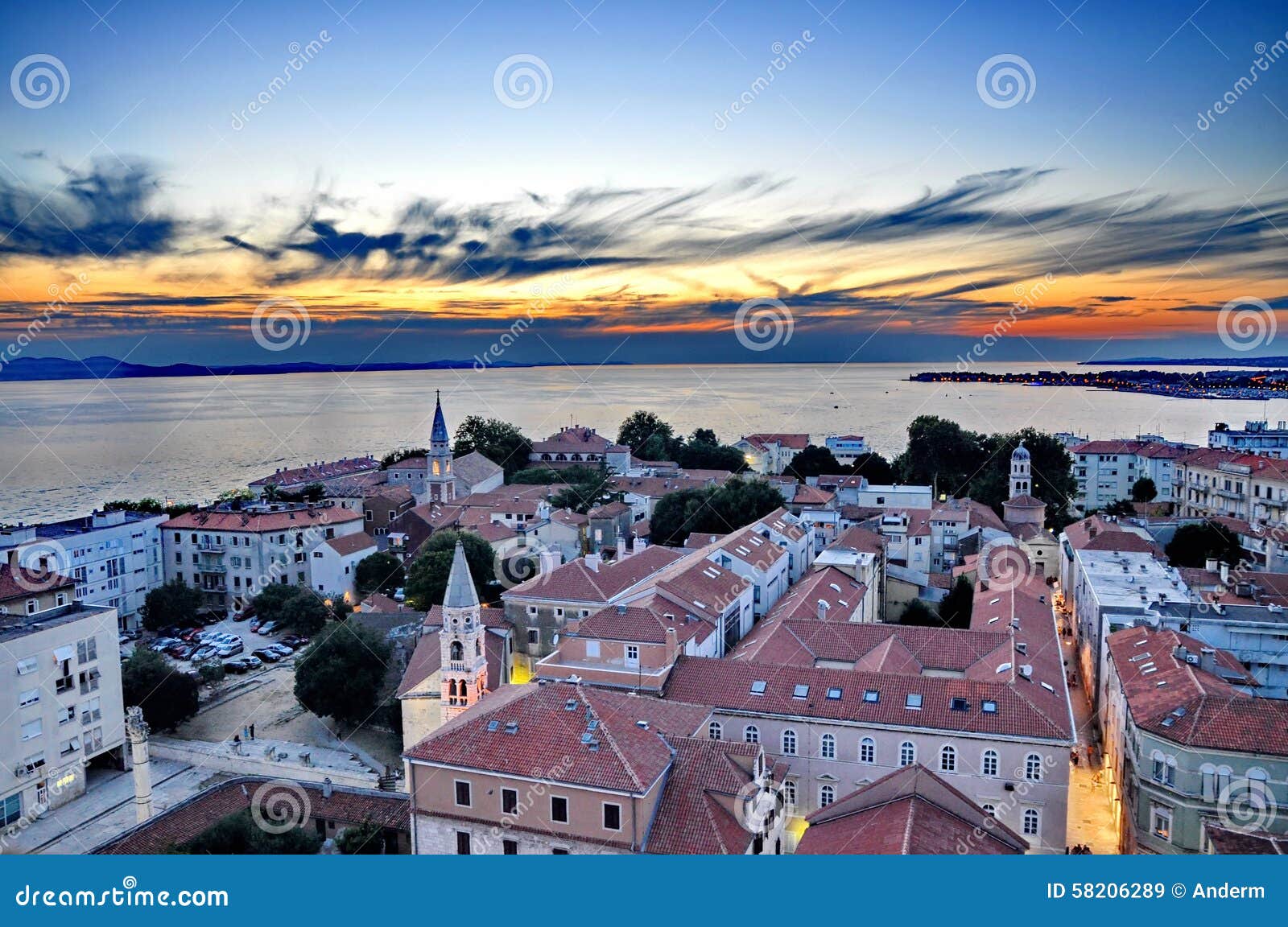 View of Zadar, Croatia from Above Stock Image - Image of mediterranean ...