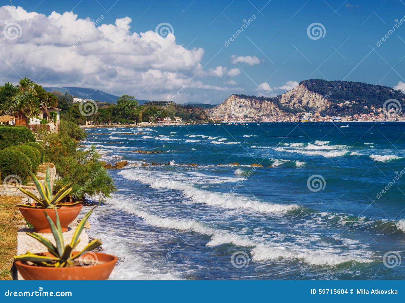 A View of Zakynthos Town from Argassi, Greece Stock Photo - Image of ...