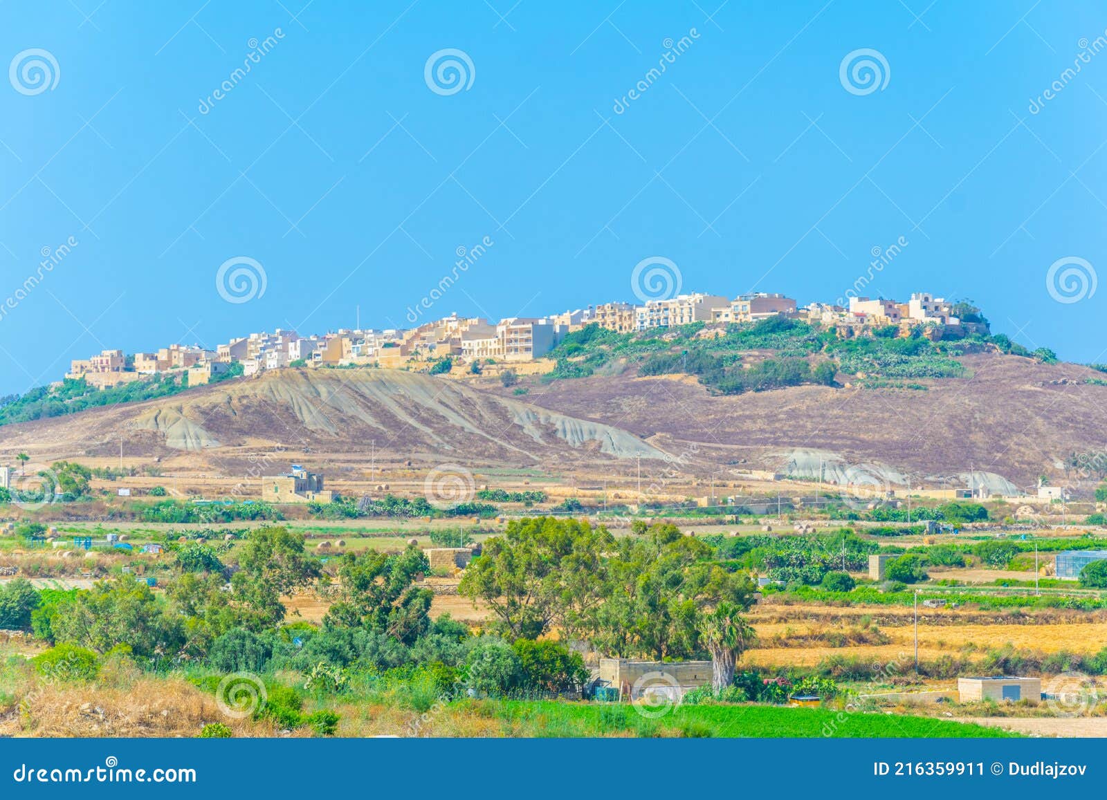 View of Zebbug Town in Gozo, Malta Stock Image - Image of island ...