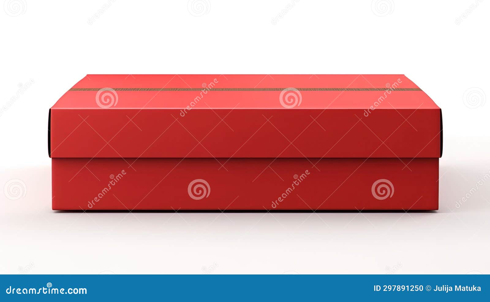 Viewed from the Front, a Red Cardboard Box Stands on a Clean White ...