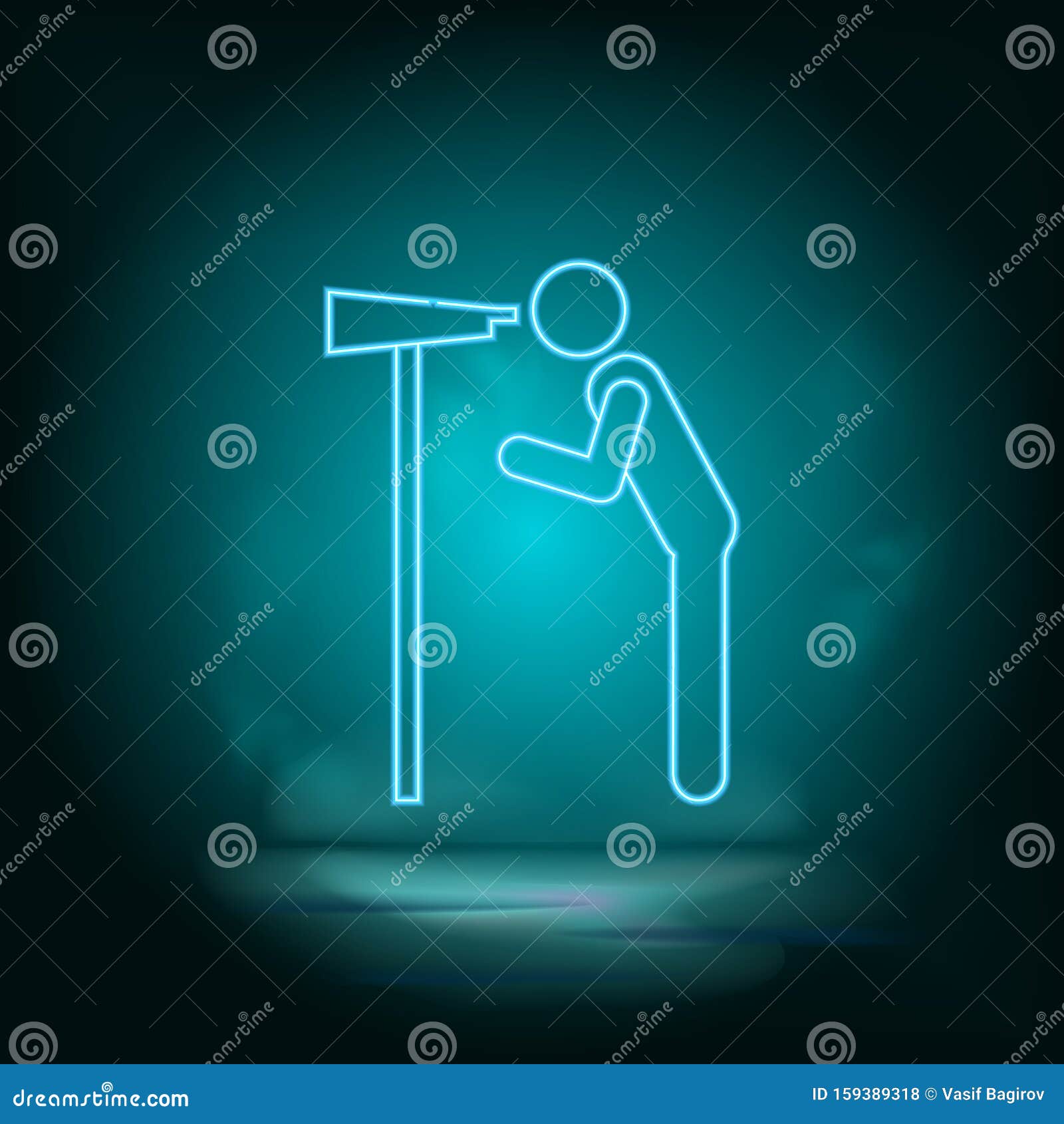 Viewer Blue Neon Vector Icon. Simple Element Illustration from Map and ...