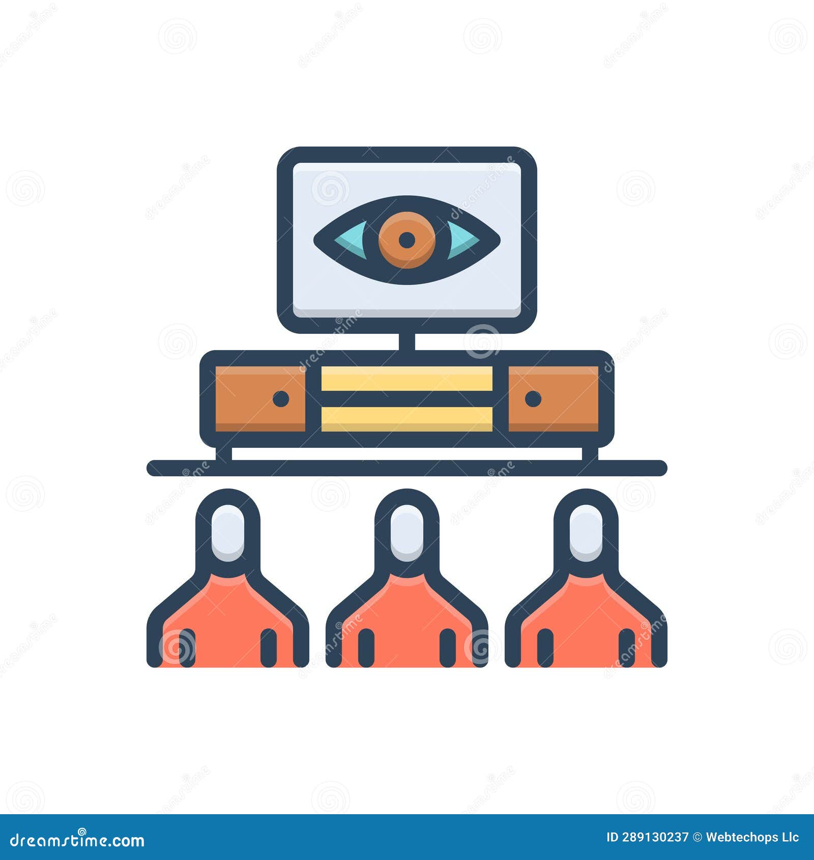 Color Illustration Icon for Viewer, Observer and Watcher Stock ...