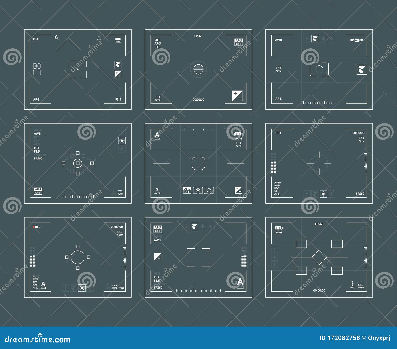 Viewfinder Interface. Digital Filing Dslr Cameras Frames Lens Focused ...