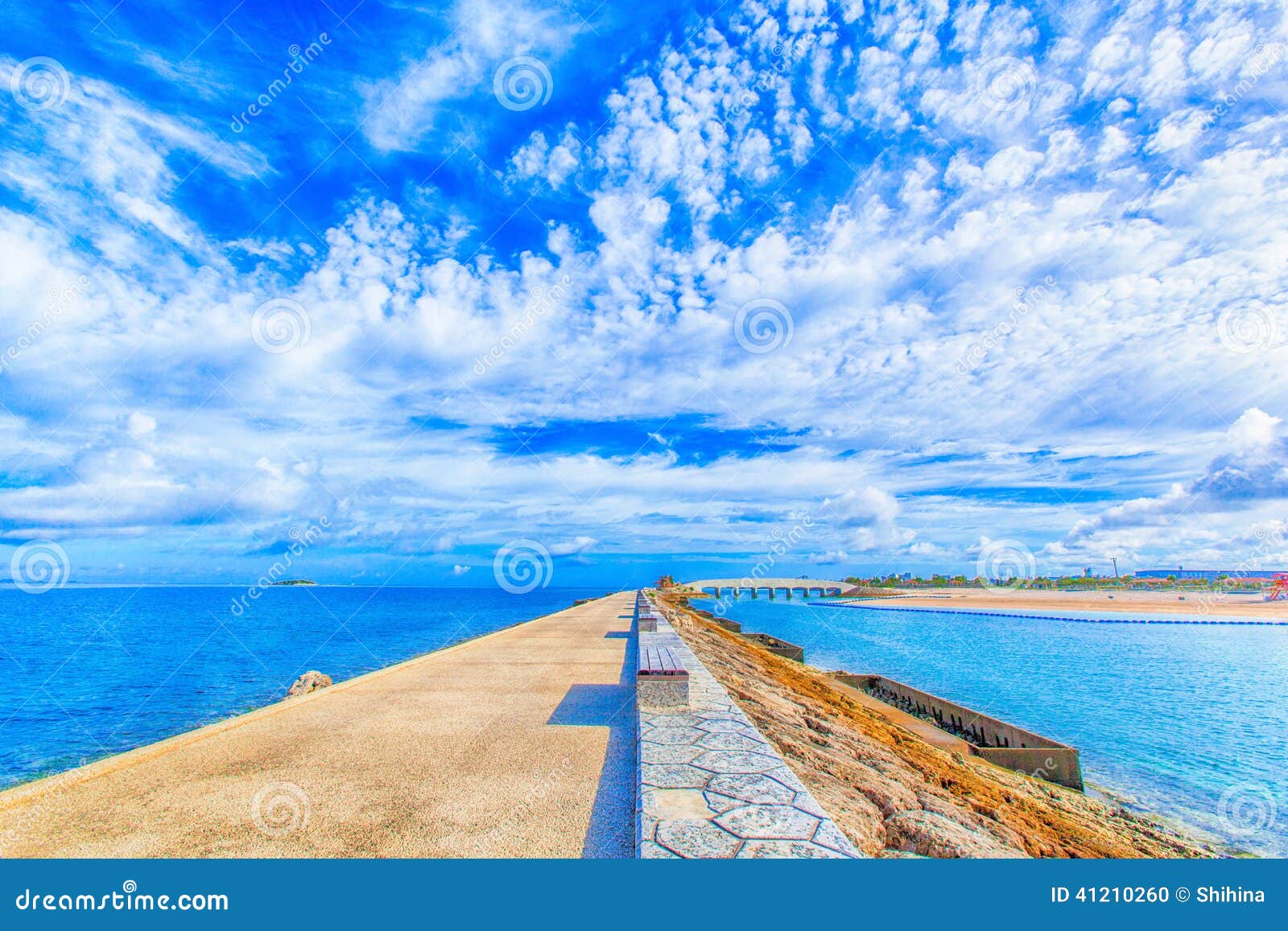 Viewing of Clouds and Sea from Breakwater Stock Photo - Image of ...
