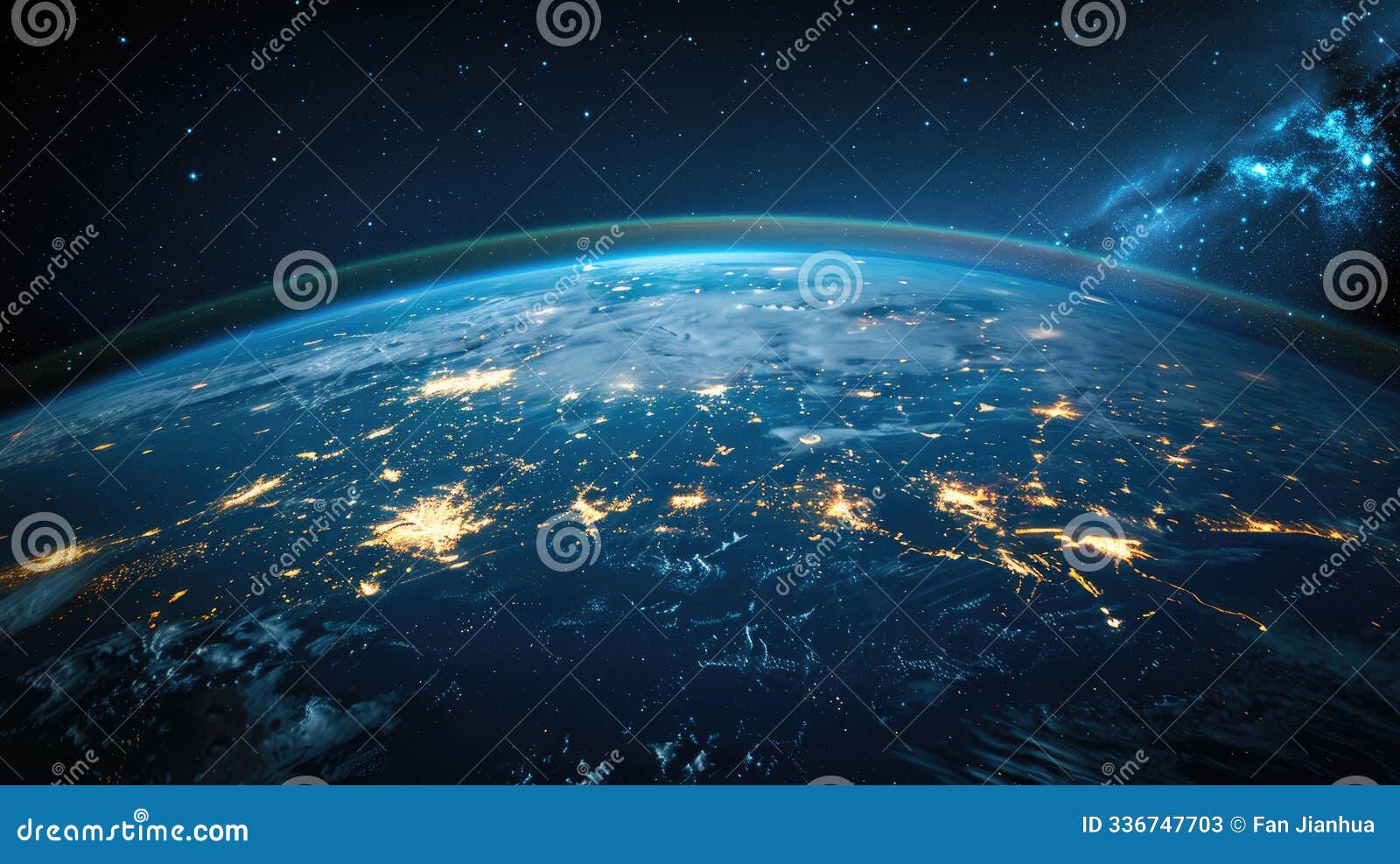 Viewing Half of the Earth from Space, Ground Level Stock Image - Image ...