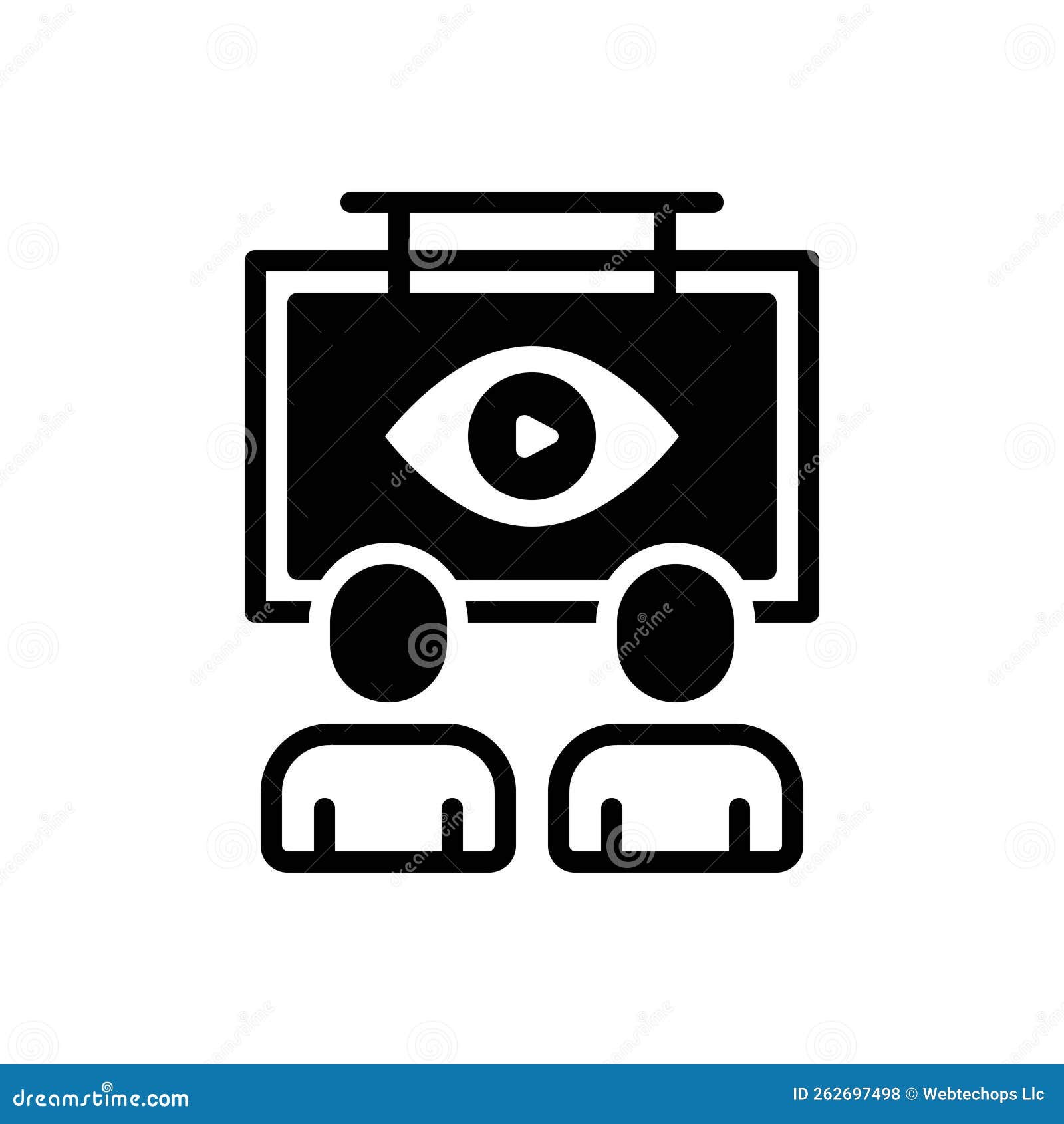 Black Solid Icon for Viewing, Observation and Watch Stock Vector ...