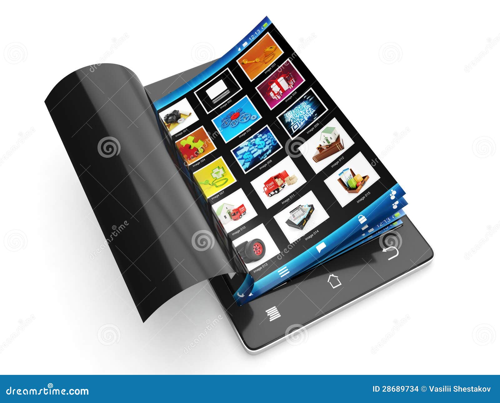 Viewing Images on a Mobile Phone. Stock Illustration - Illustration of ...