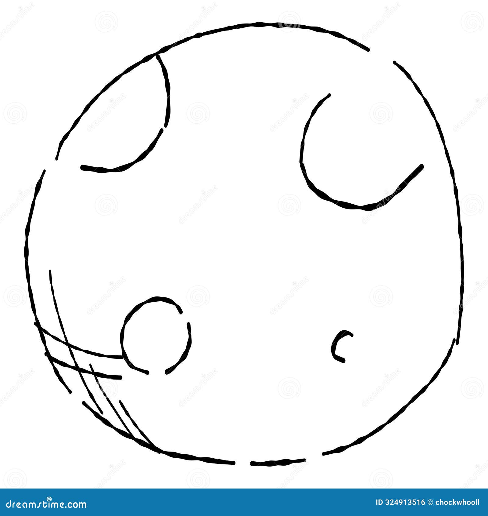 Viewing the Moon Line Drawing Illustration of the Full Moon Stock ...
