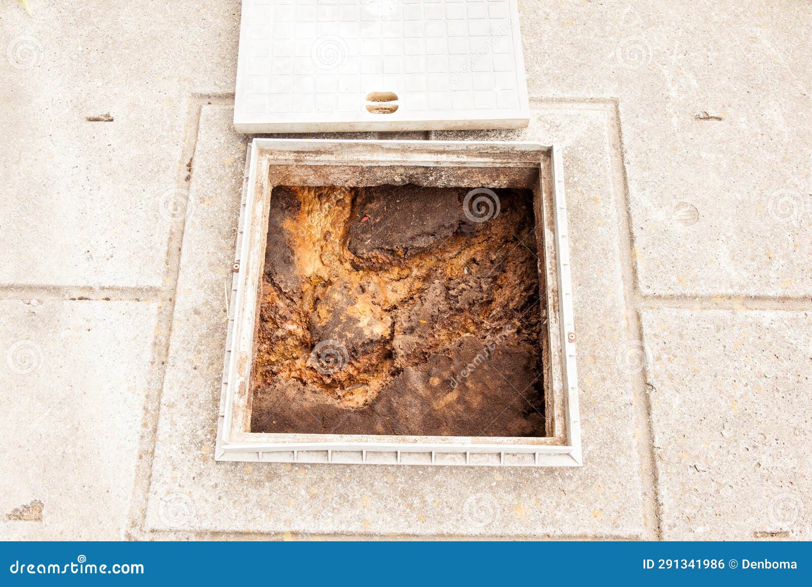 Viewing pit for the drain stock photo. Image of environment - 291341986
