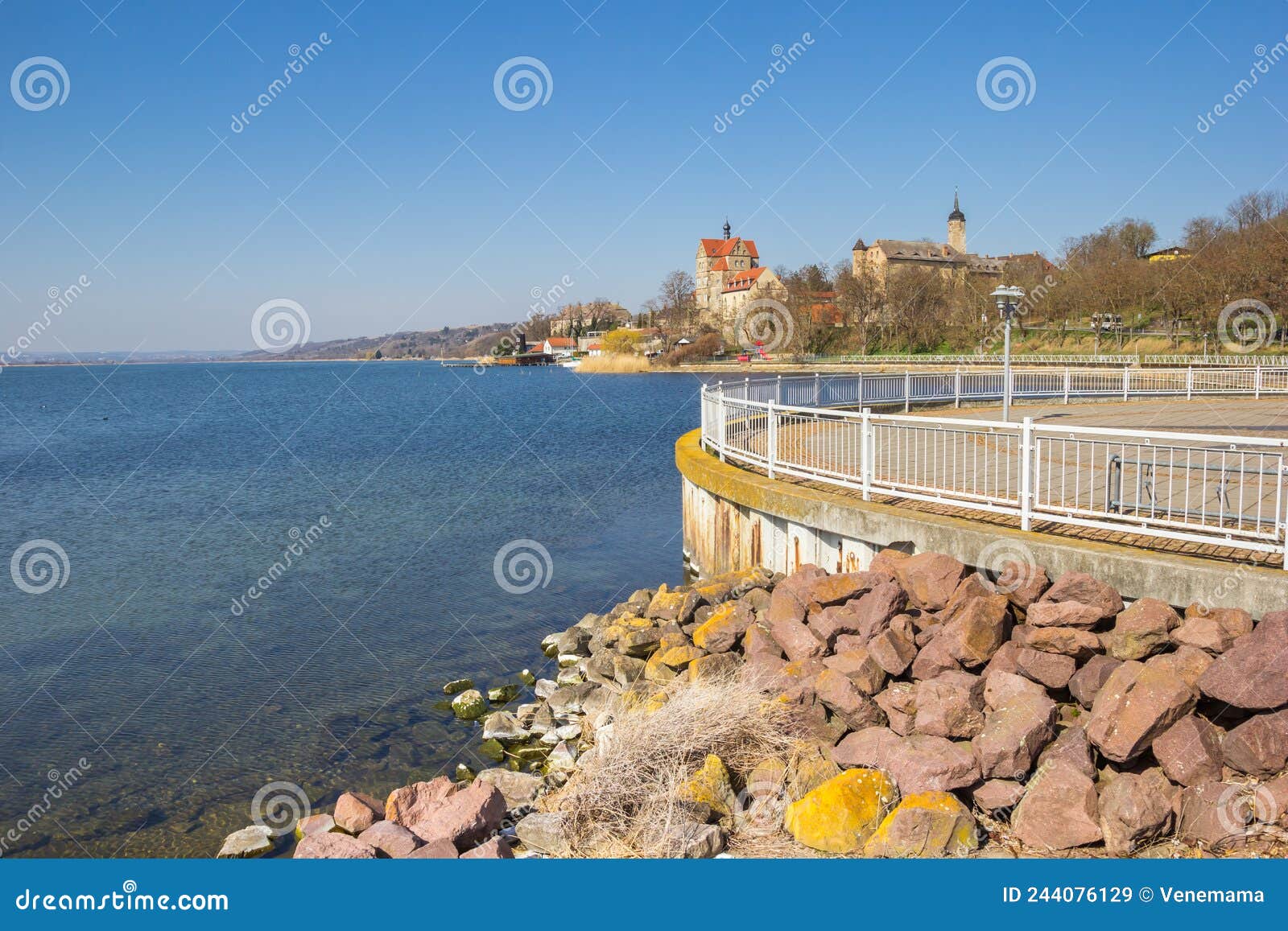 Viewing Platform for the Castle at the Lake in Seeburg Stock Image ...