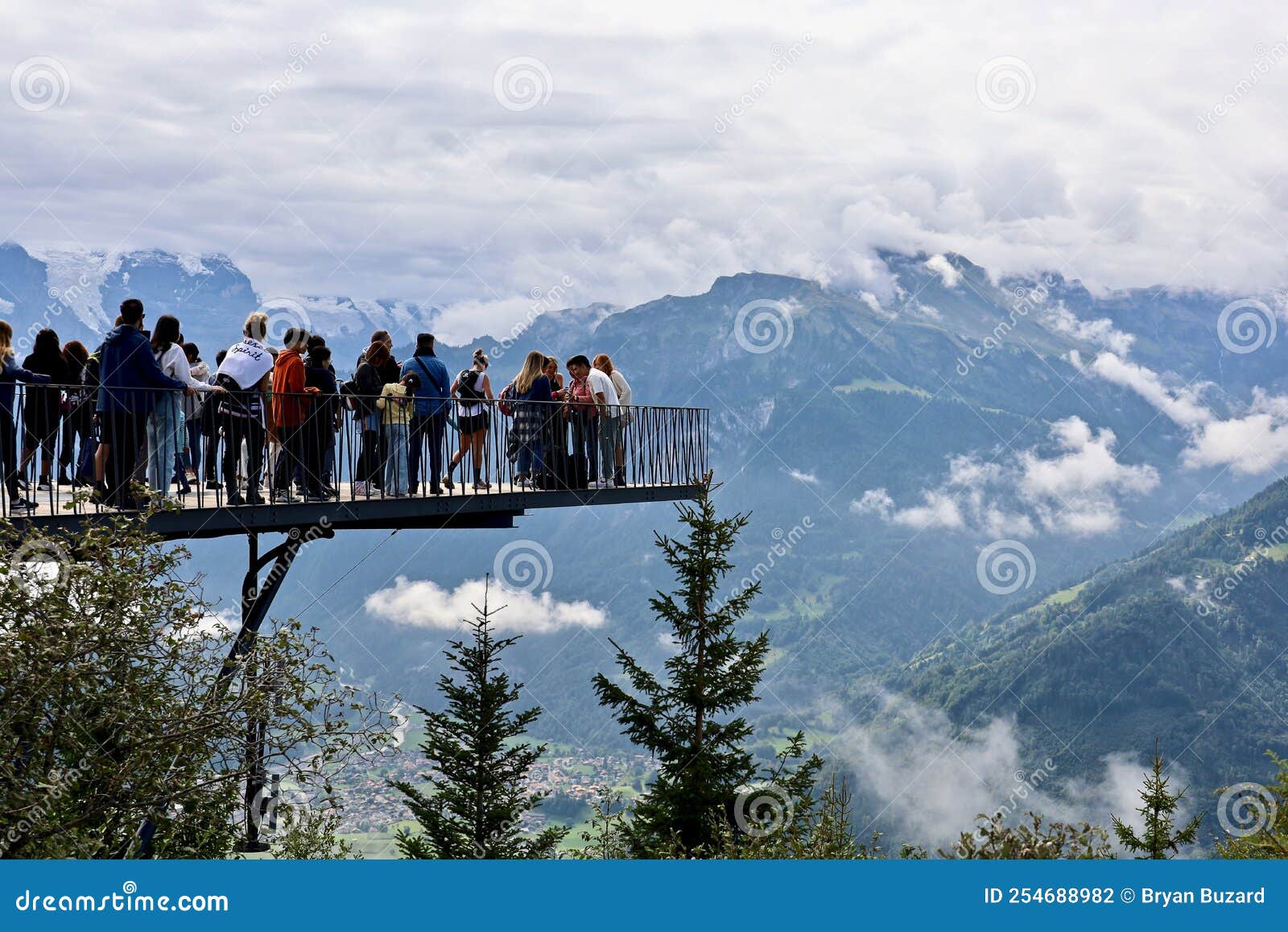 The Viewing Platform at Harder Kulm Editorial Photography - Image of ...