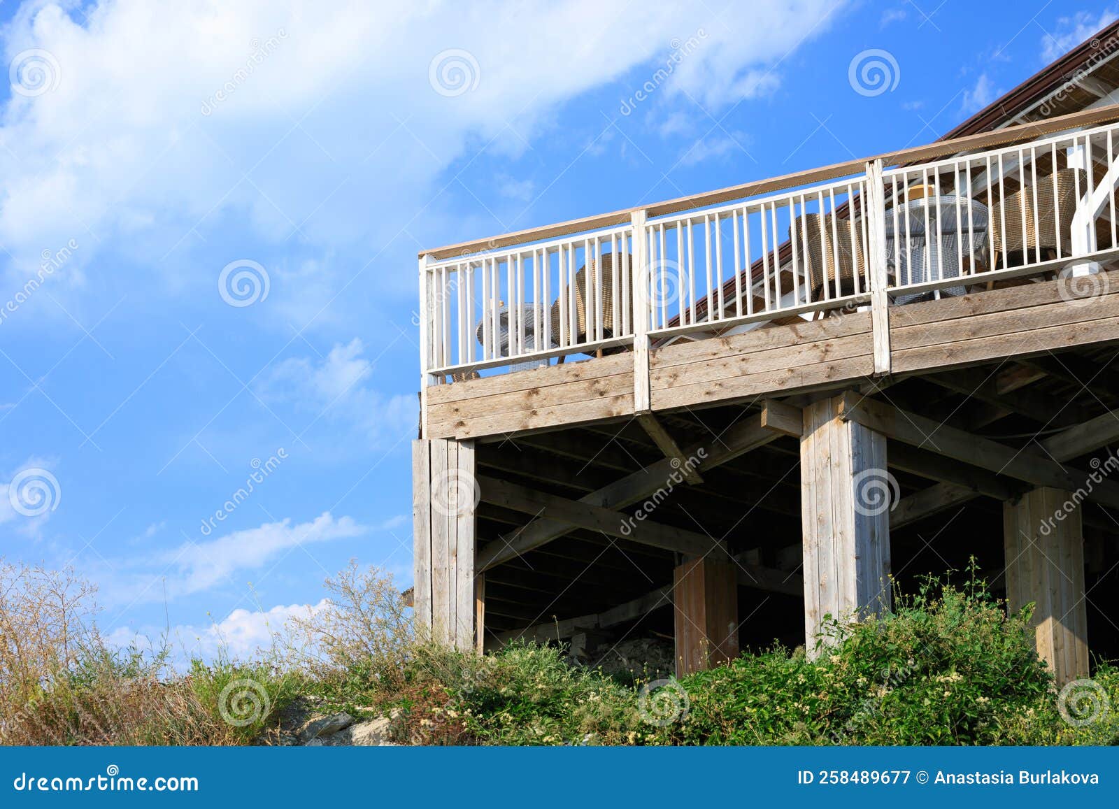 Viewing Platform for Rest. Outdoor Open Cafe Terrace in the Mountains ...