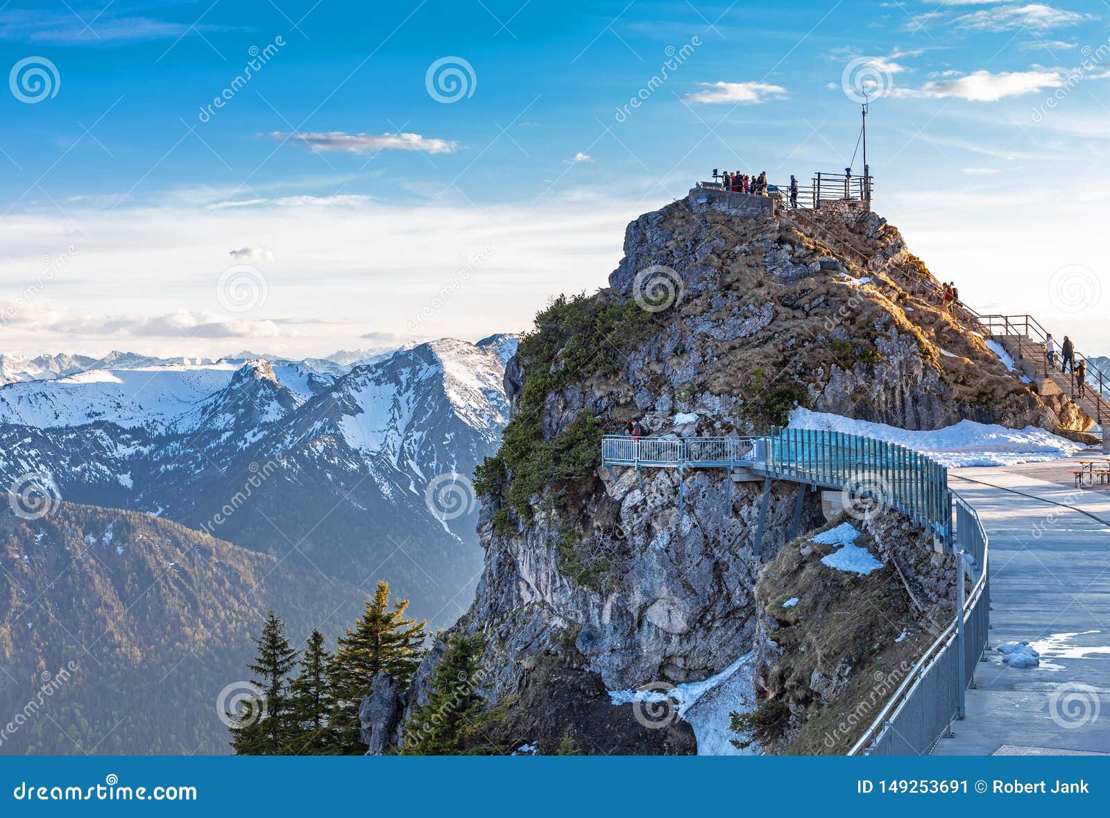 Viewing Platform on the Summit of Wendelstein Mountain Stock Image ...
