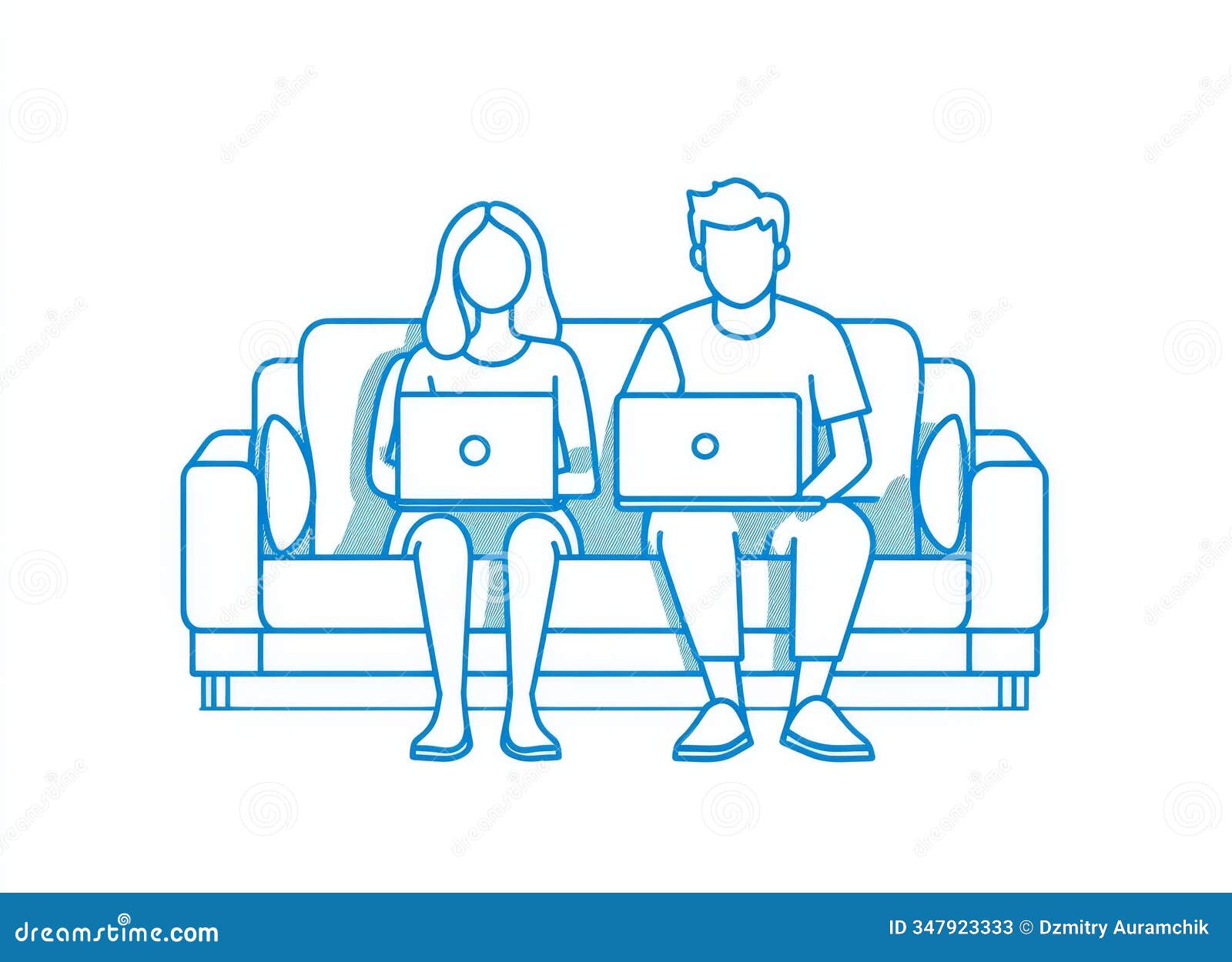 Viewing Series with Modern Cartoon Illustrations that are Isolated ...