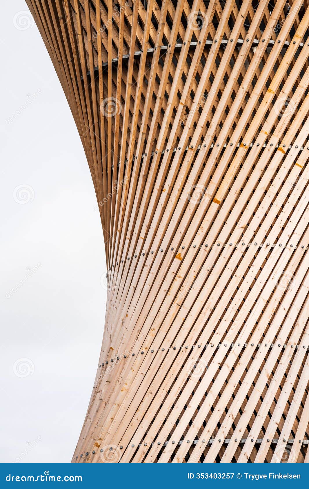 Viewing Tower Made of Wooden Planks I Spiral.. Stock Image - Image of ...