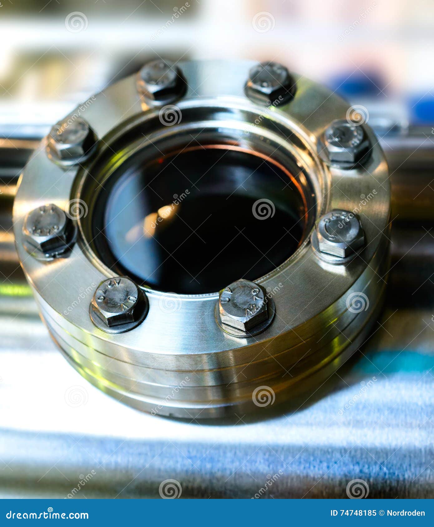 The Viewing Window of the Vacuum Chamber, Laboratory Equipment. Stock ...