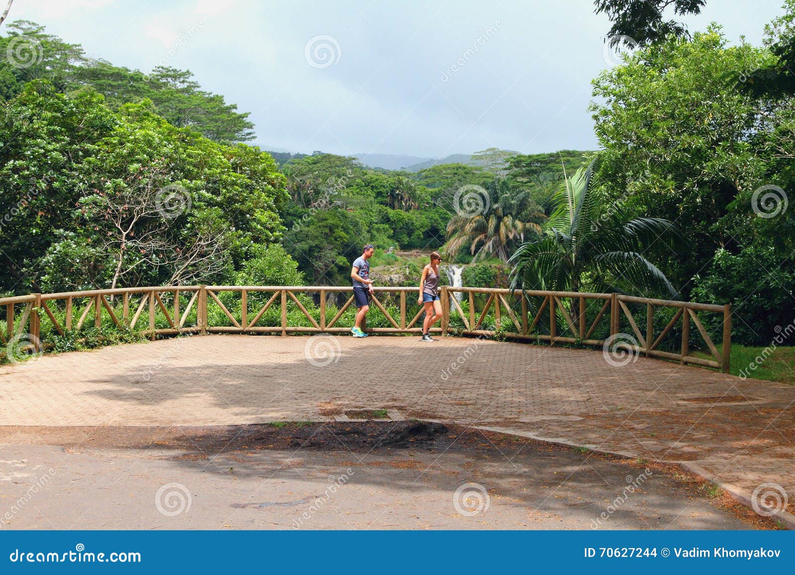 Viewpoint at Chamarel Waterfall. Mauritius Editorial Stock Image ...