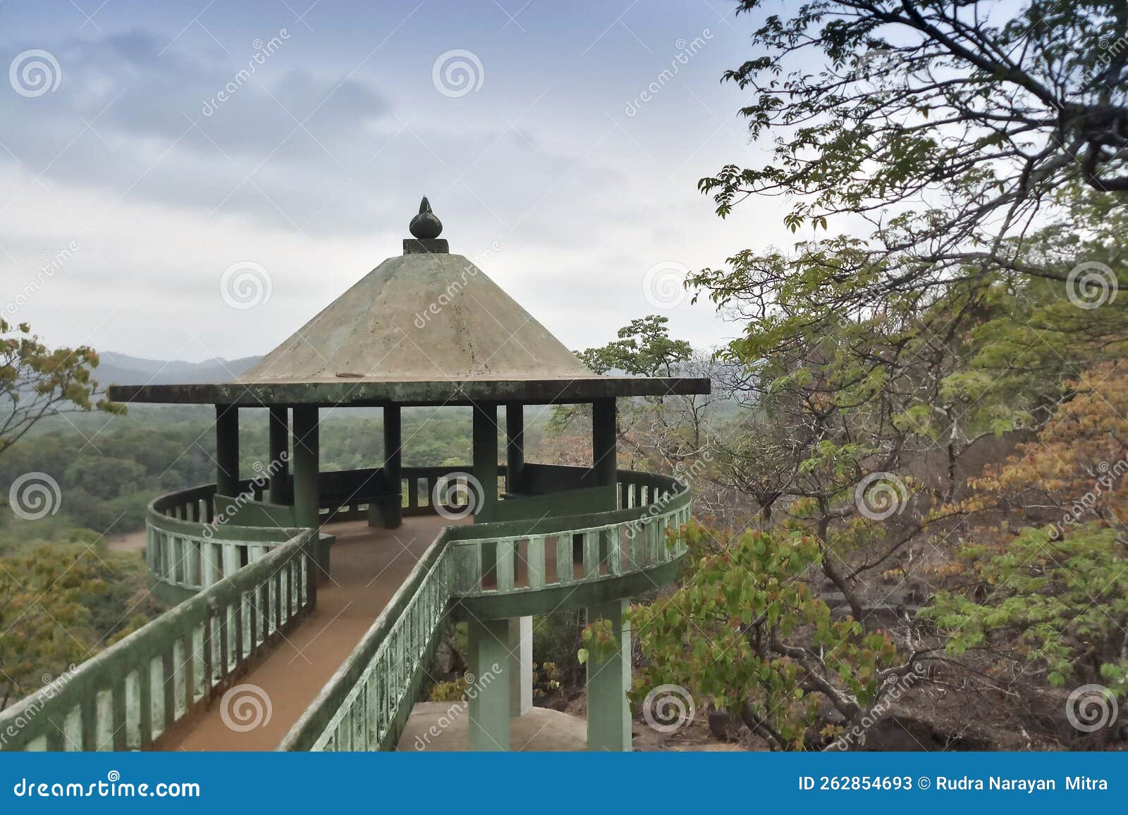 Viewpoint. Forest Seen from Viewpoint with Cloudy Sky, Distant ...