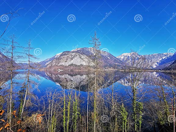 Viewpoint in Hallstatt stock photo. Image of ridge, winter - 258303994