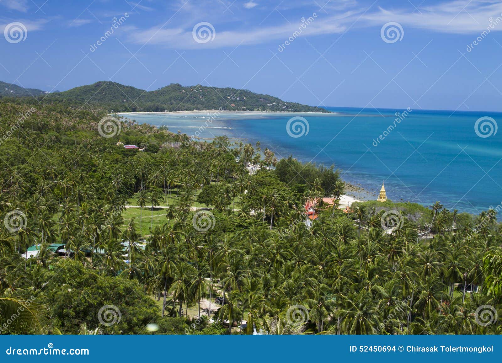 Viewpoint on Koh Samui stock photo. Image of palm, cloud - 52450694