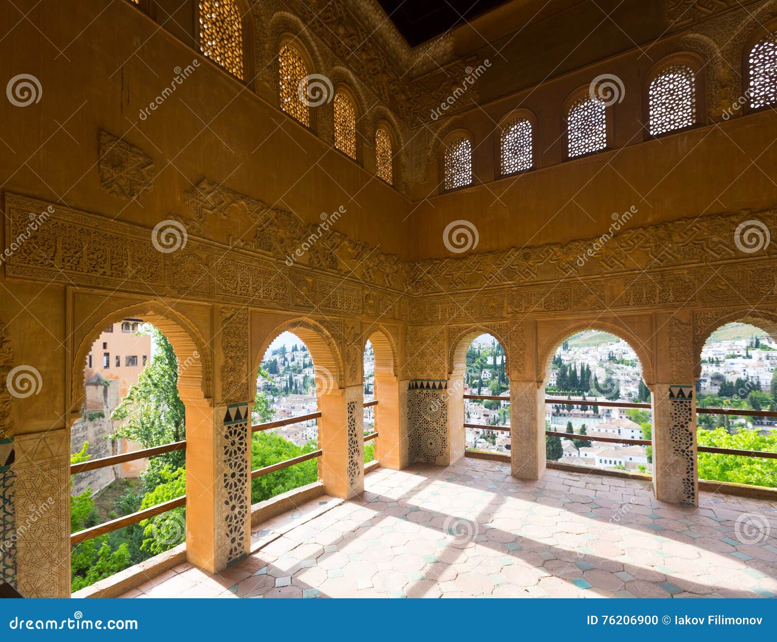 Viewpoint of Partal Palace at Royal Complex of Alhambra. Granada ...
