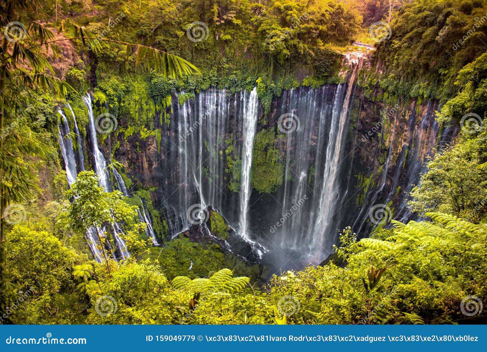 Viewpoint at the Tumpak Sewu Falls, on the Island of Java, Indonesia ...
