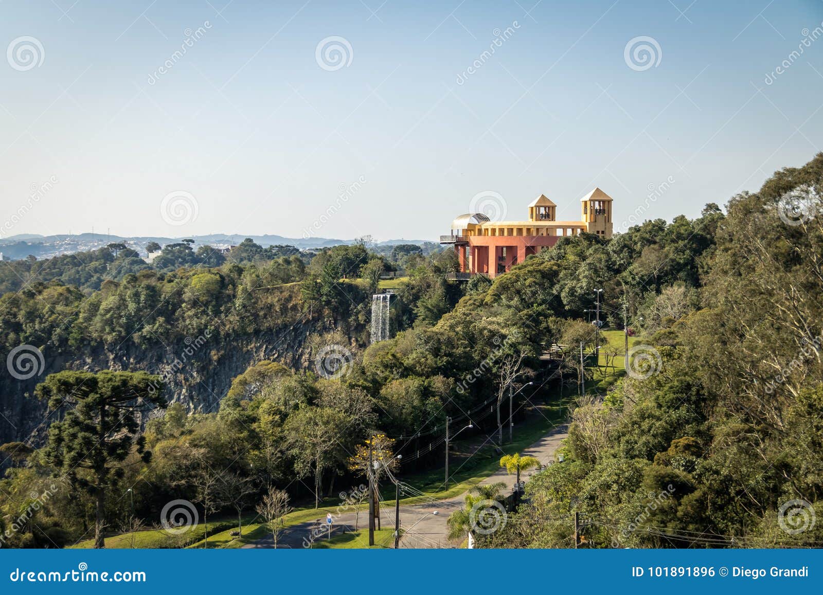 Viewpoint and Waterfall at Tangua Park - Curitiba, Brazil Stock Photo ...