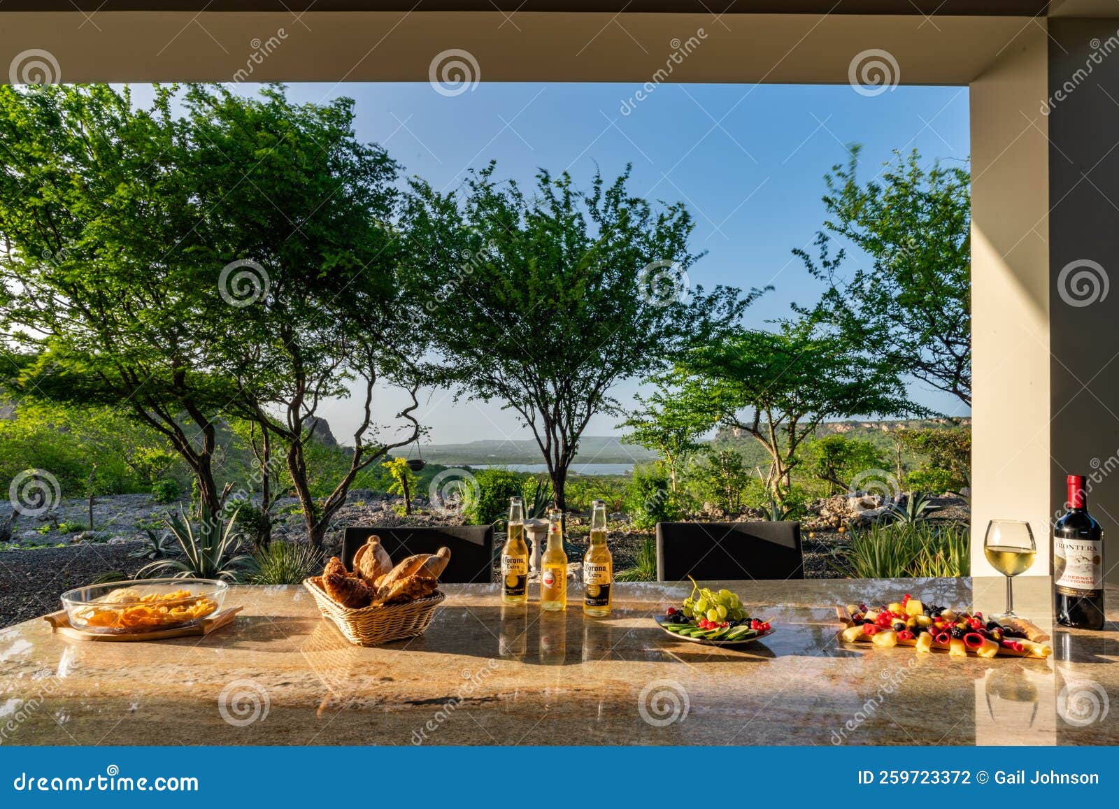 Sundowner Drinks and Snacks Views Around the Caribbean Island of ...