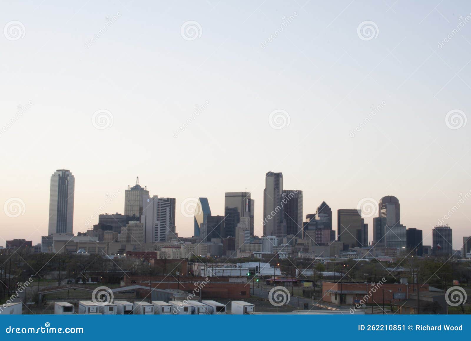 View of the Skyline of Dallas, Texas Stock Image - Image of dusk ...
