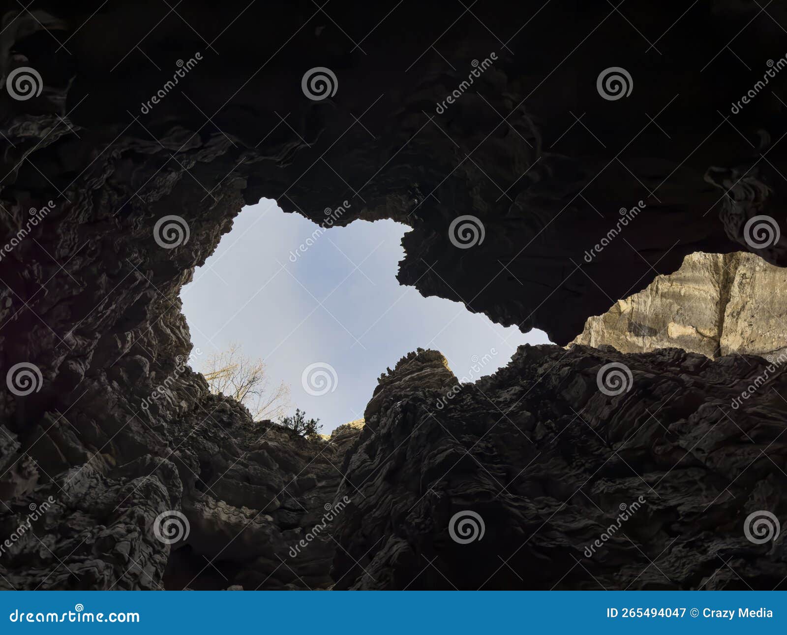 Views from Deep Pits Overlooking the Sky Stock Image - Image of caves ...