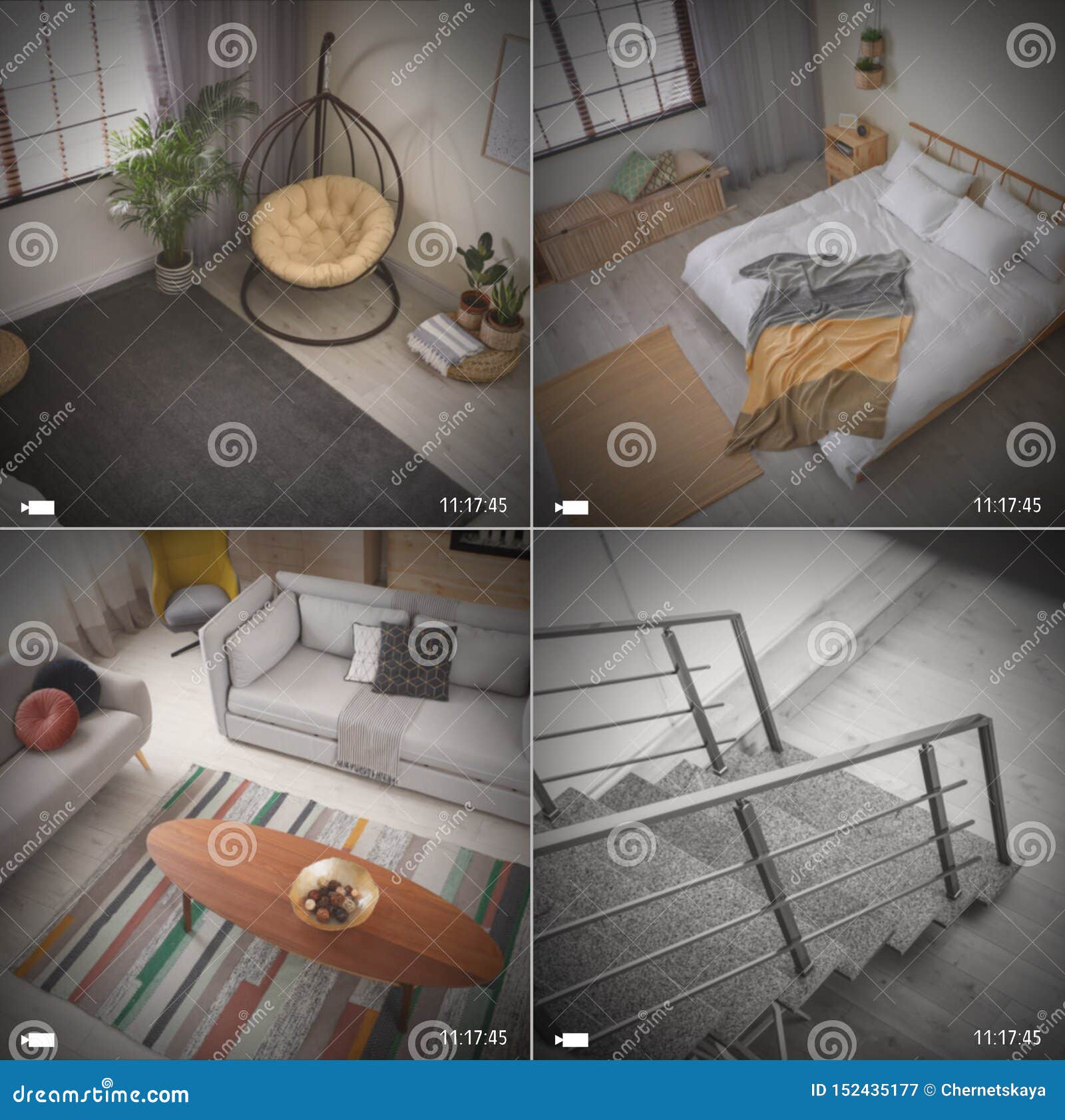 Views of Rooms Though CCTV Camera Stock Image - Image of home ...