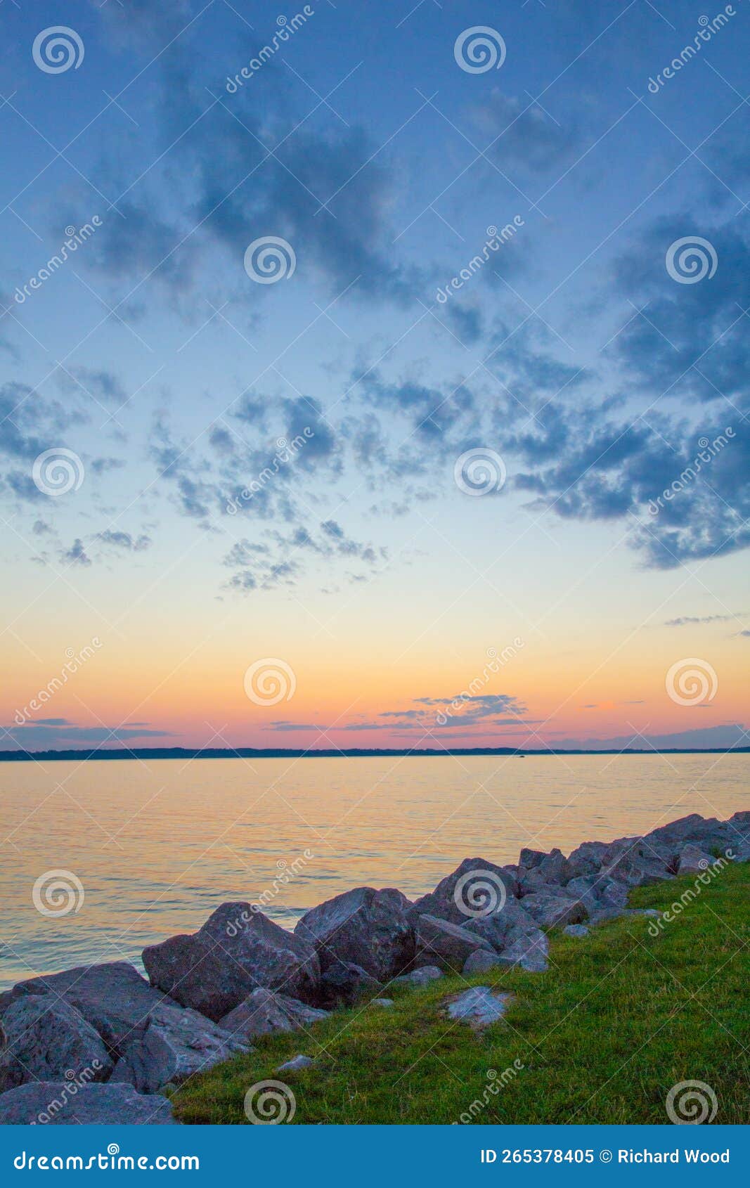 Sunset at Elk Rapids, Michigan Stock Image - Image of rapids, peninsula ...