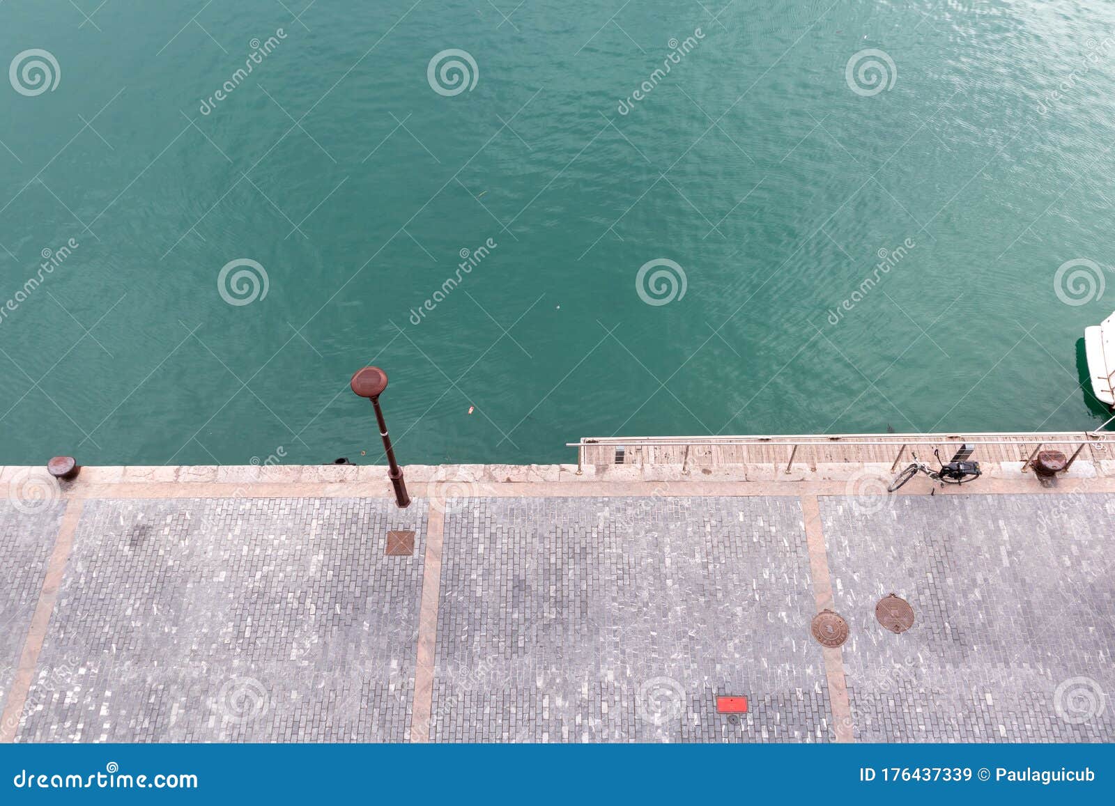 Views of an Empty Street by the Sea Water from Above Stock Image ...