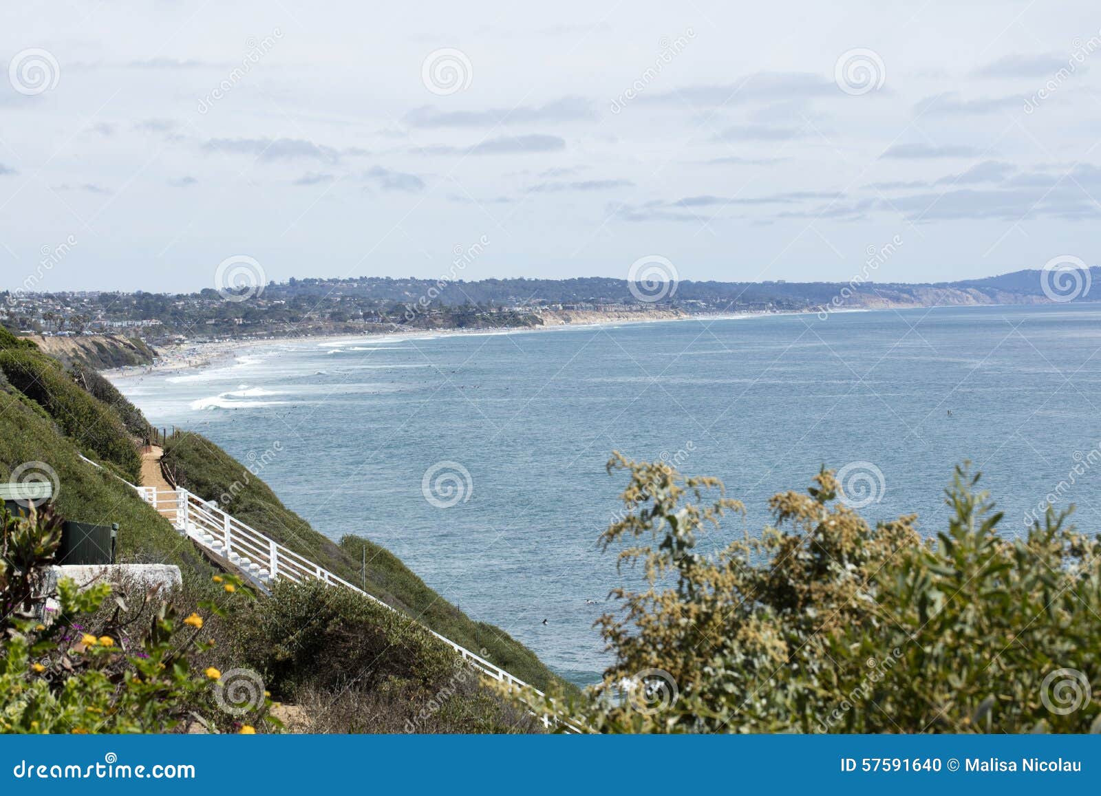 Views of Encinitas Coast stock photo. Image of beach - 57591640