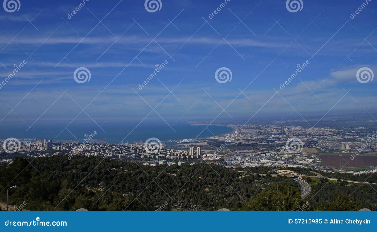 Views of Haifa stock image. Image of travel, horizon - 57210985