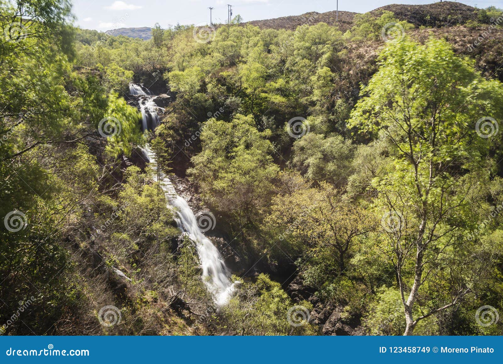 Inchree fall walk stock image. Image of meadows, reach - 123458749