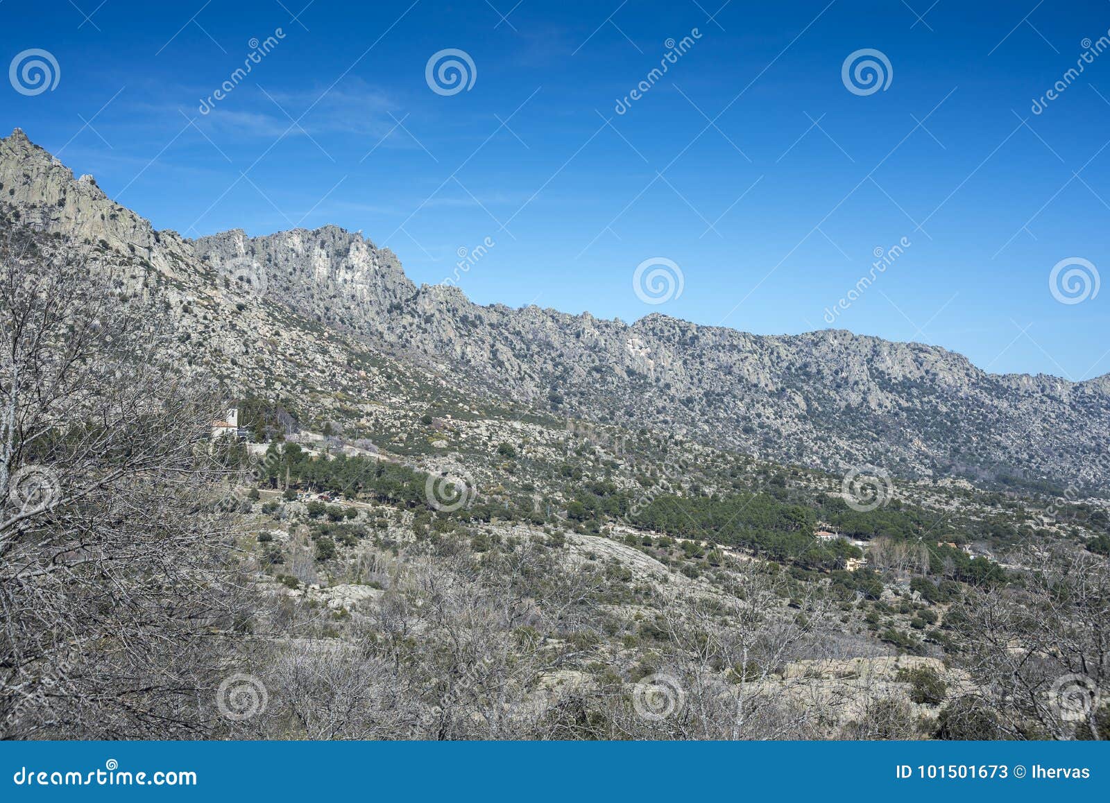 Views of La Cabrera Range stock image. Image of boulder - 101501673