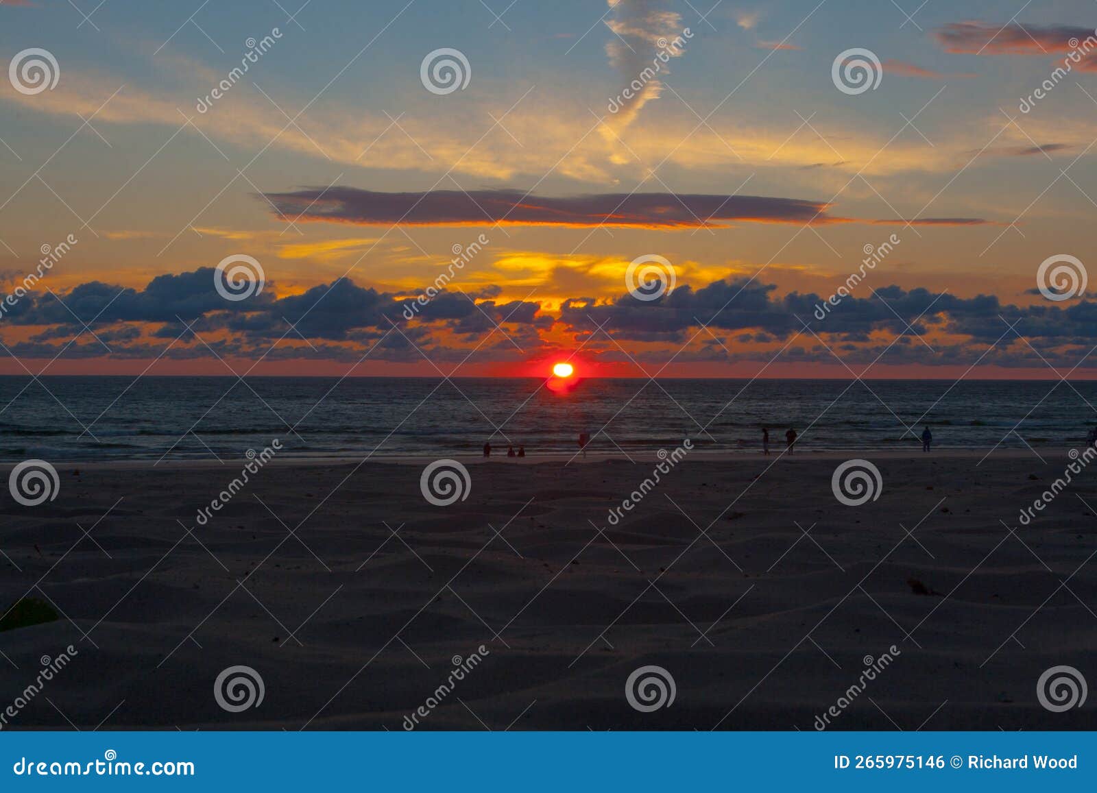 Sunset Over Lake Michigan at Ludington, Michigan Stock Photo - Image of ...