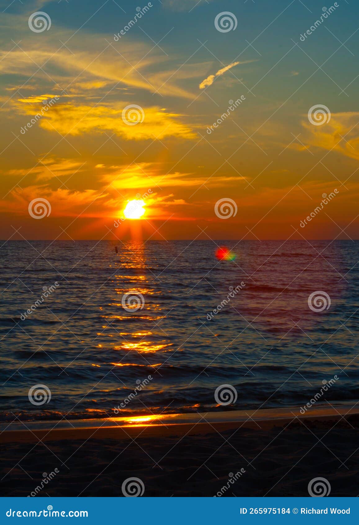 Sunset Over Lake Michigan at Ludington, Michigan Stock Photo - Image of ...