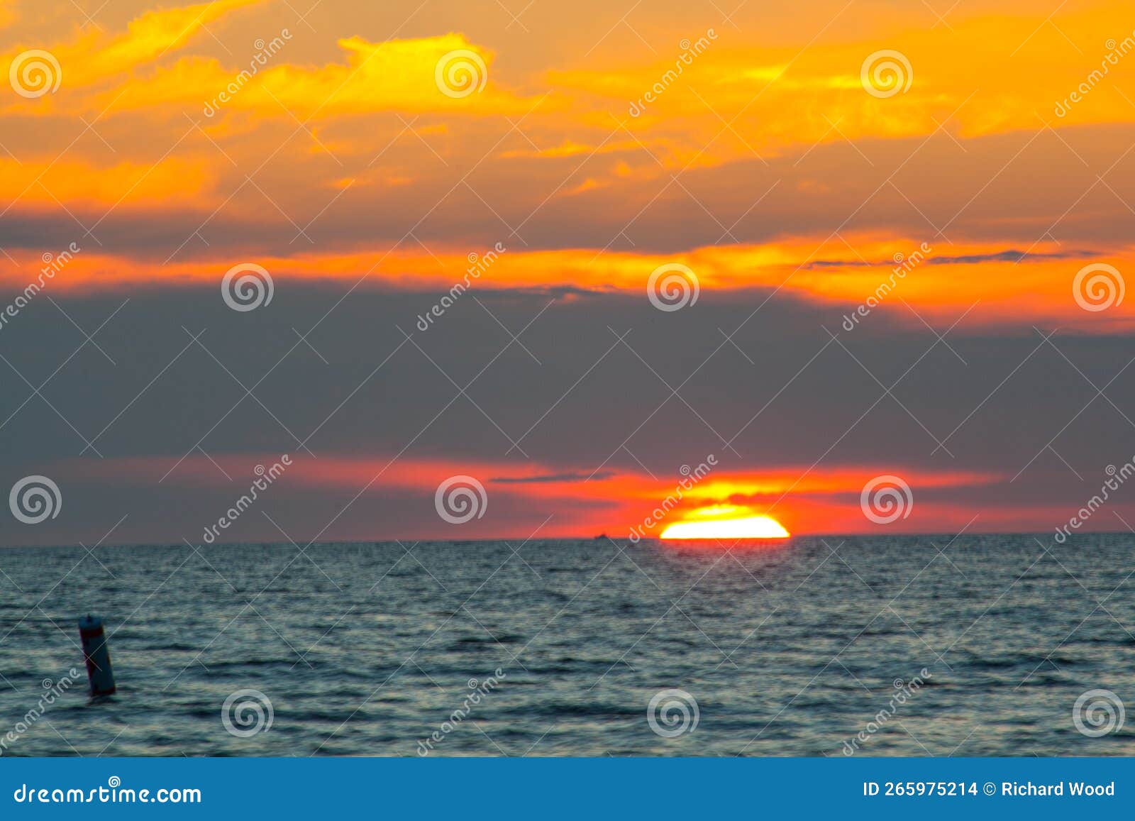 Sunset Over Lake Michigan at Ludington, Michigan Stock Photo - Image of ...