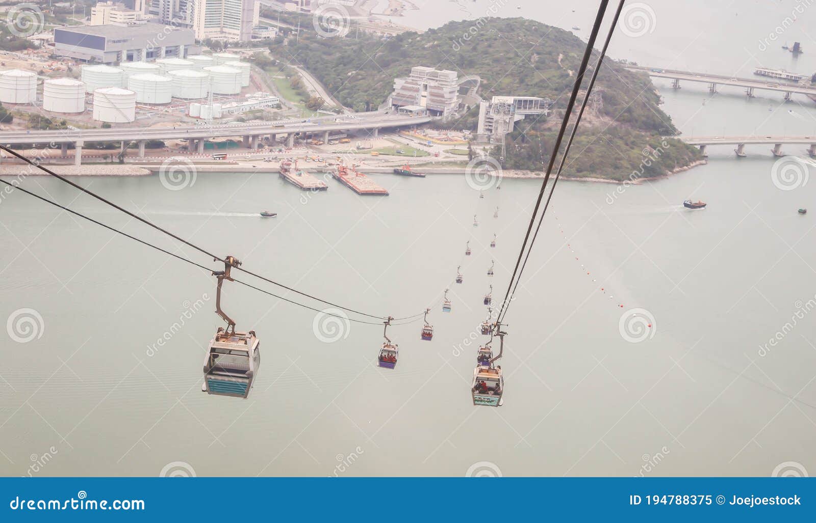 Views Nong Ping Cable Car with the Ocean Editorial Image - Image of ...