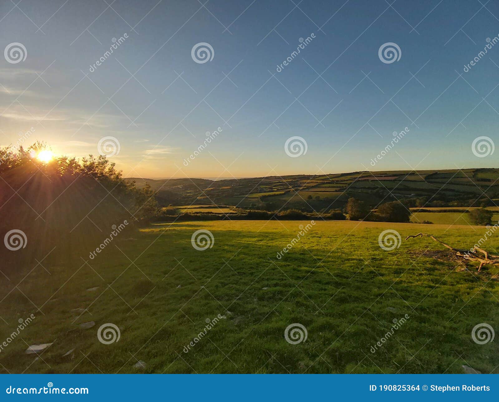 Views Over Exmoor at Sunset Stock Photo - Image of sheep, exmoor: 190825364