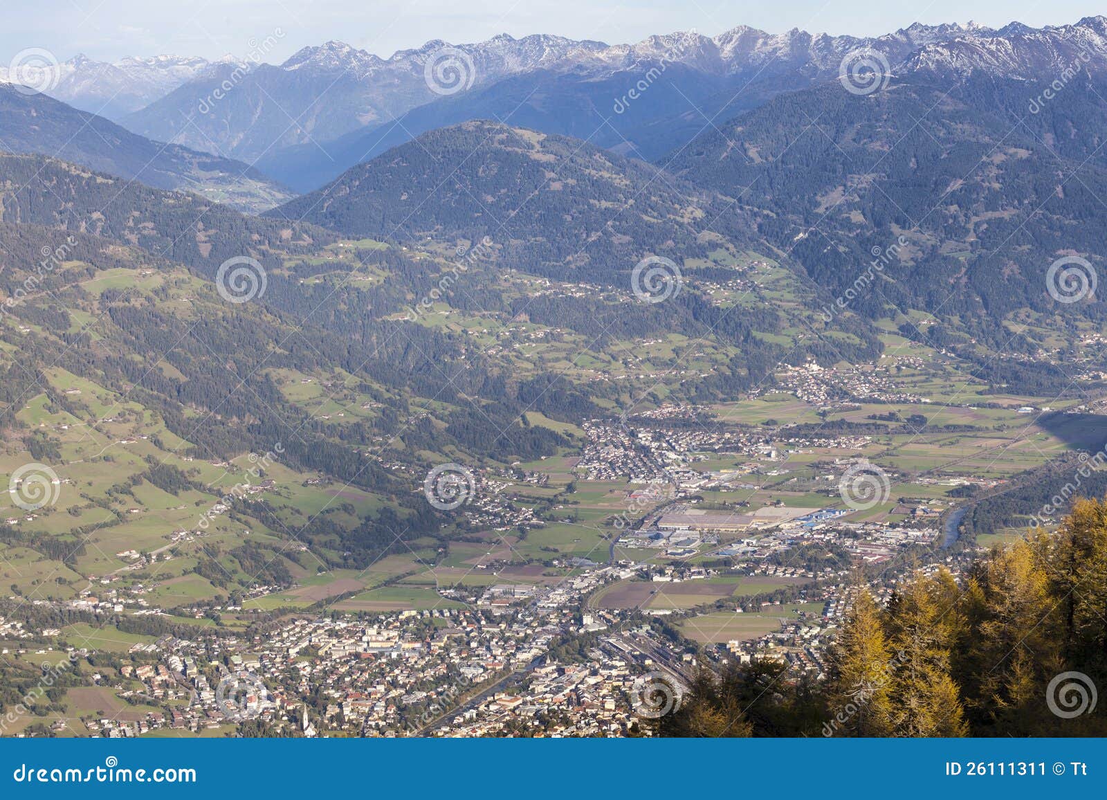 Views Over Lienz in Austria Stock Image - Image of high, aerial: 26111311