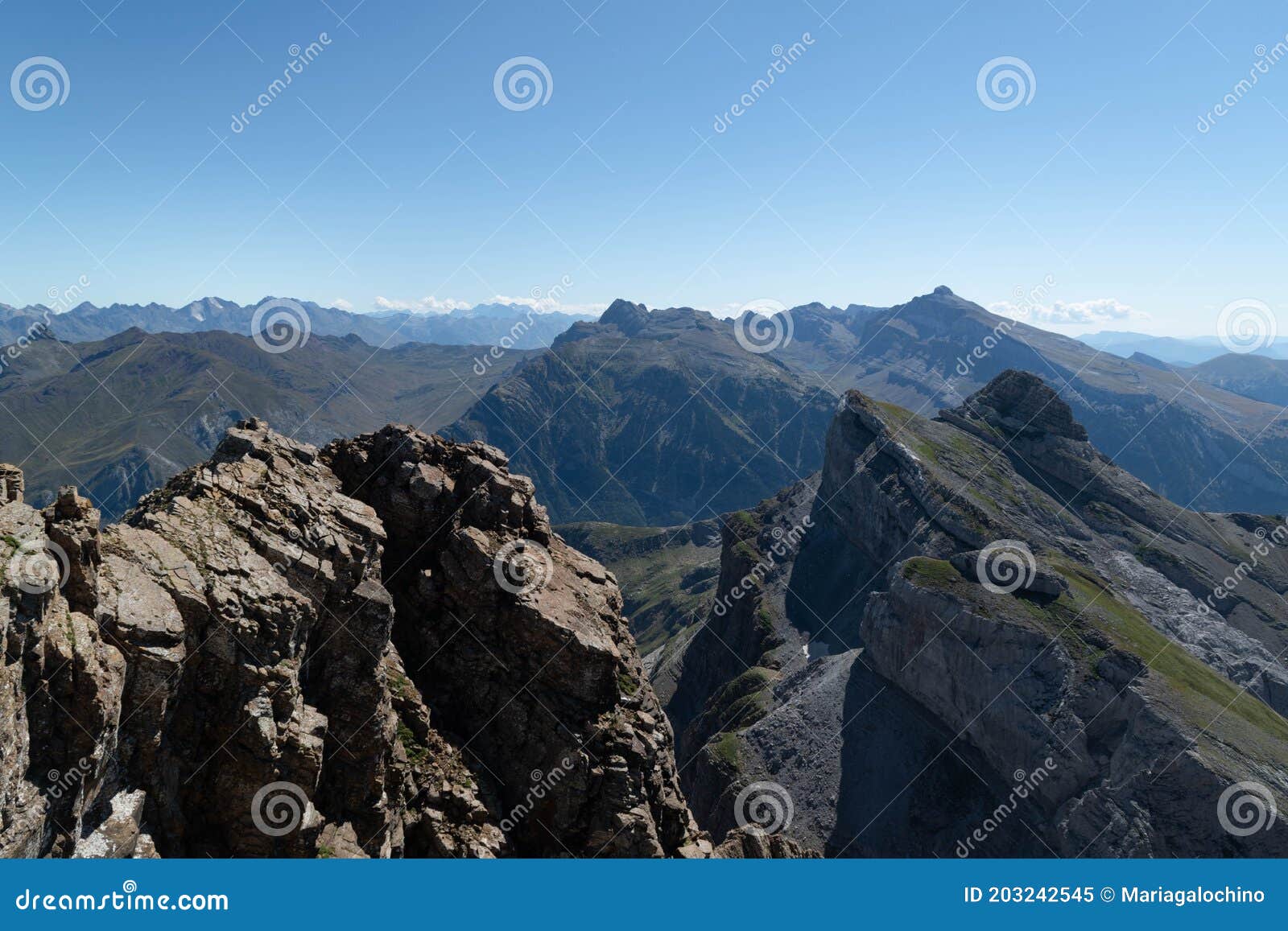 Views of the Peaks and Mountains of the Pyrenees from the Top of Aspe ...