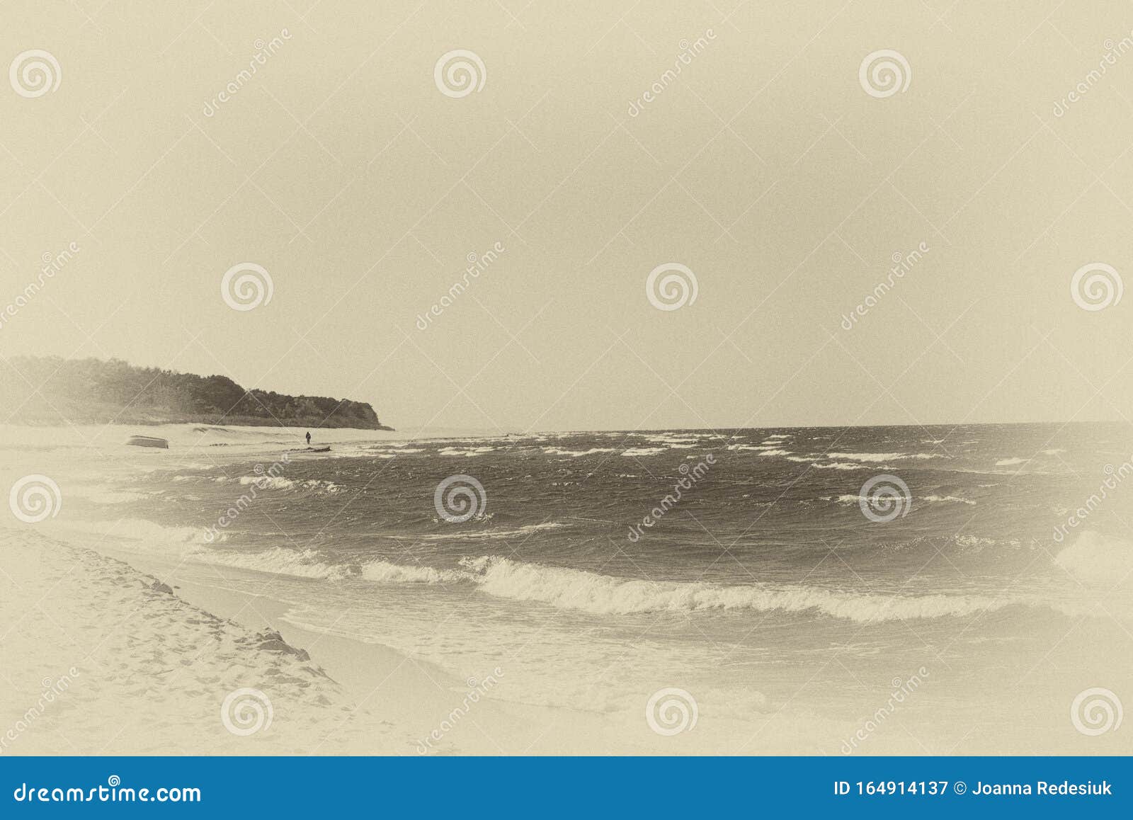 Views of the Polish Baltic Sea in Spring in a Retro Style Stock Image ...