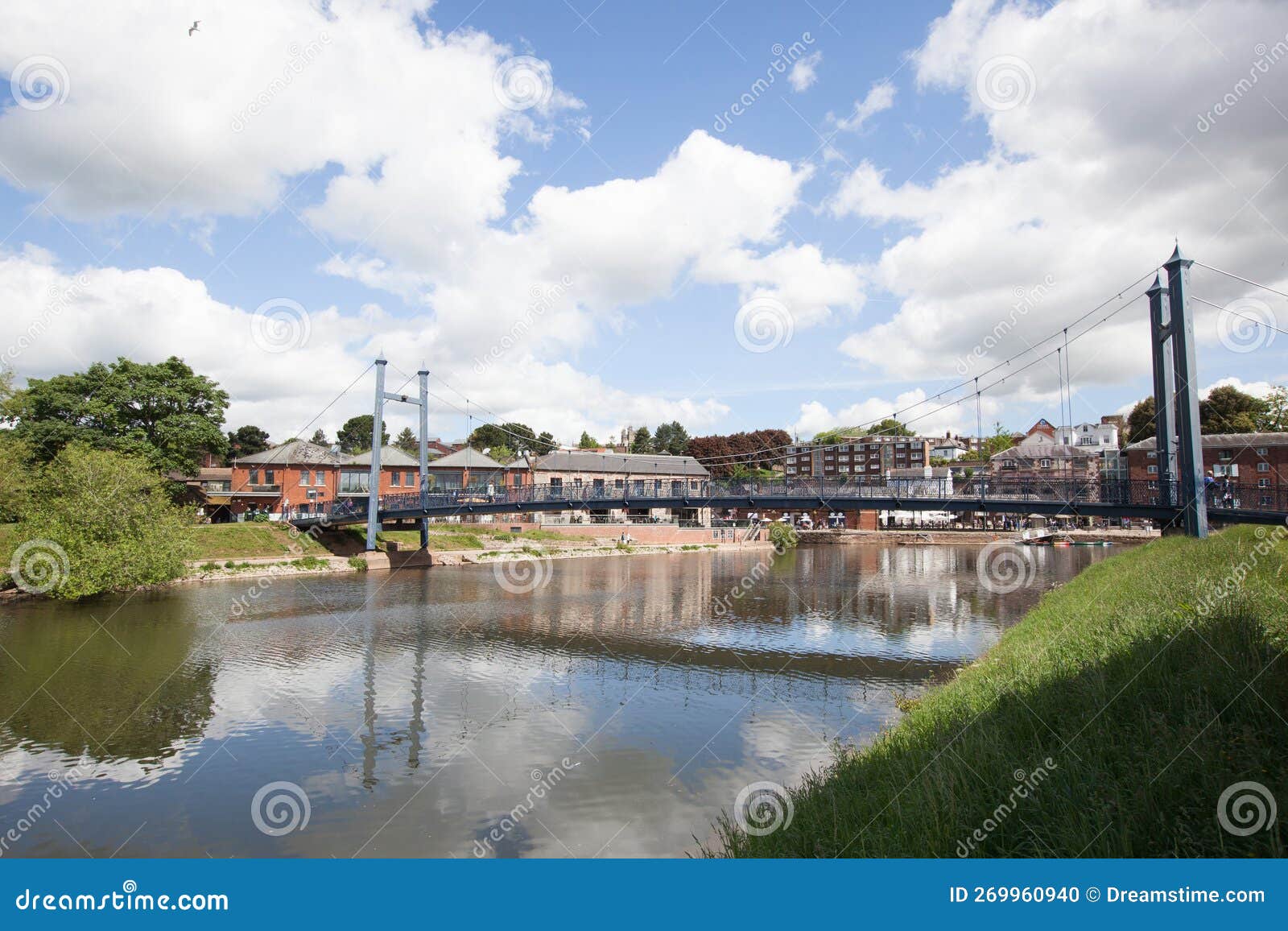 Views of the River Exe and Cricklepit Bridge in Exeter, Devon in the UK ...
