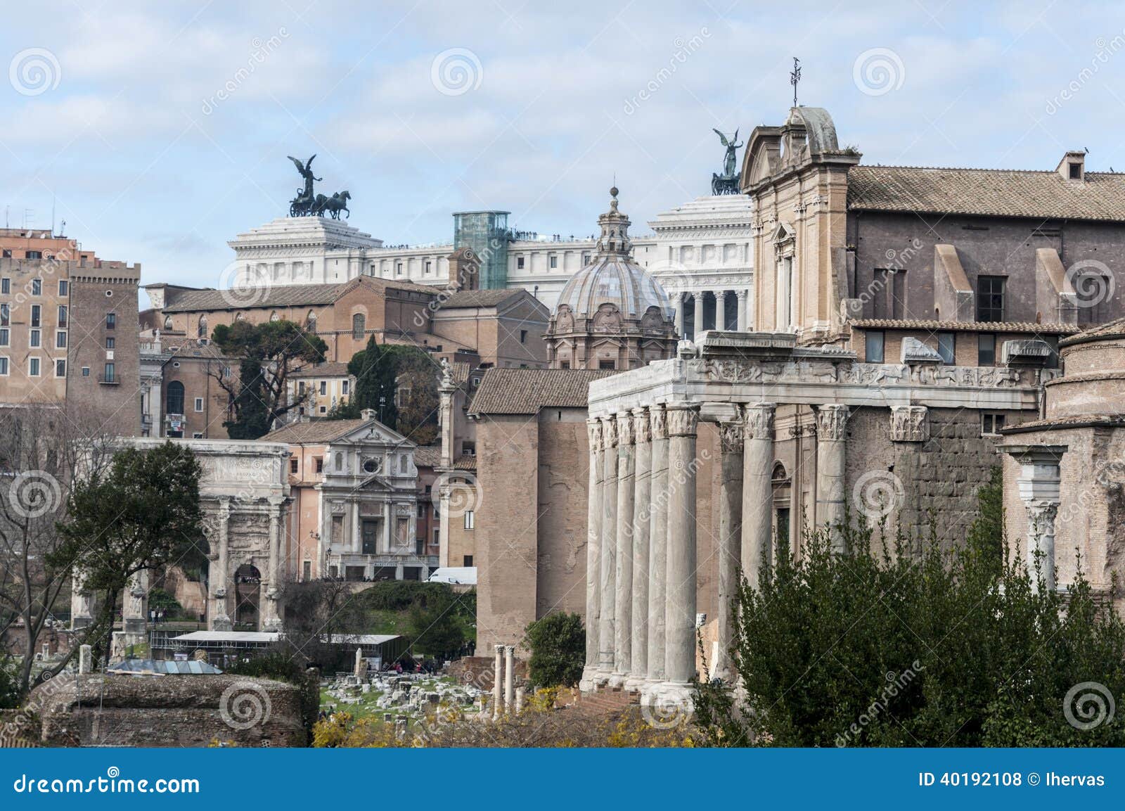 Views of Roman Forum stock photo. Image of forum, landmark - 40192108