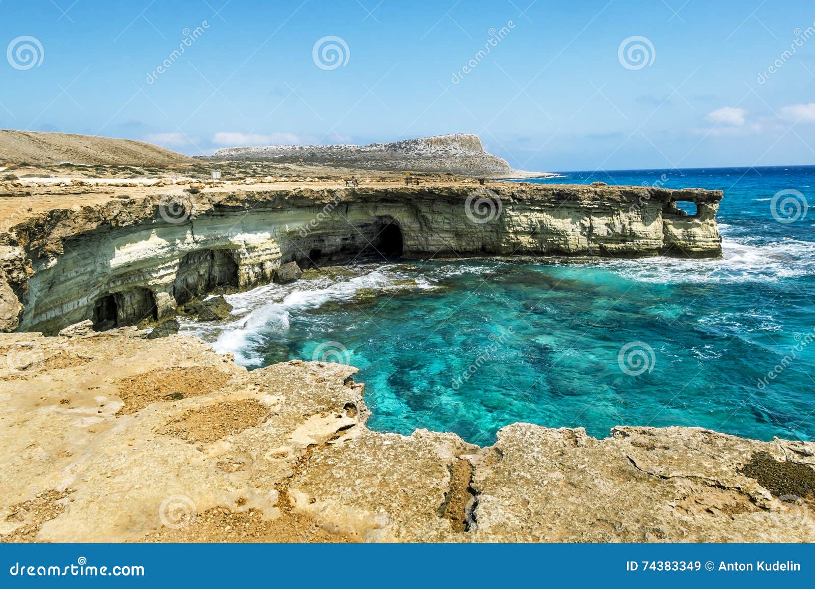 Views of the Sea and Cliffs of Cape Greco . Cyprus Stock Image - Image ...