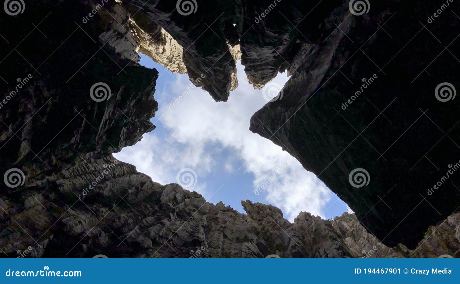 Views of the Sky from the Caves and Huge Awesome Holes Stock Image ...