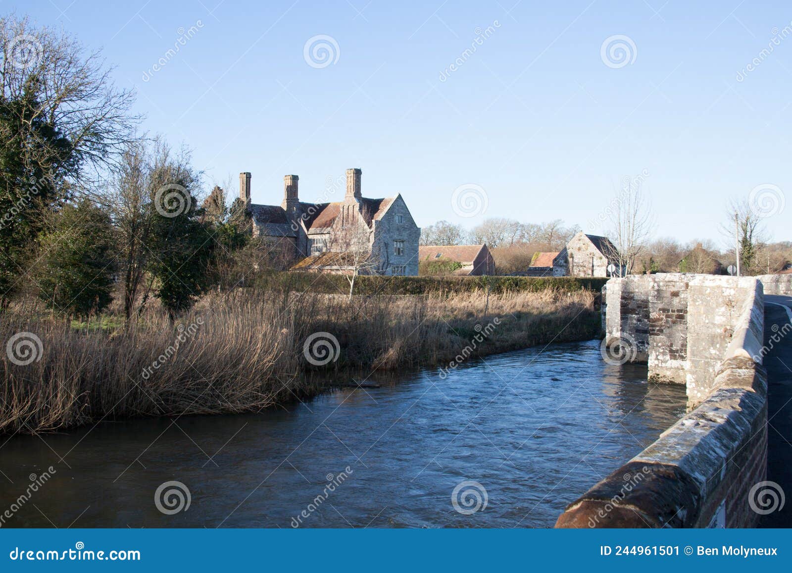 Views from Wool Bridge in Wool, Dorset in the UK Stock Image - Image of ...